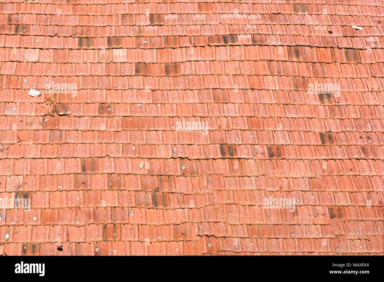 Muster der alten Fliesen Dach von Haus, Textur Hintergrund ...