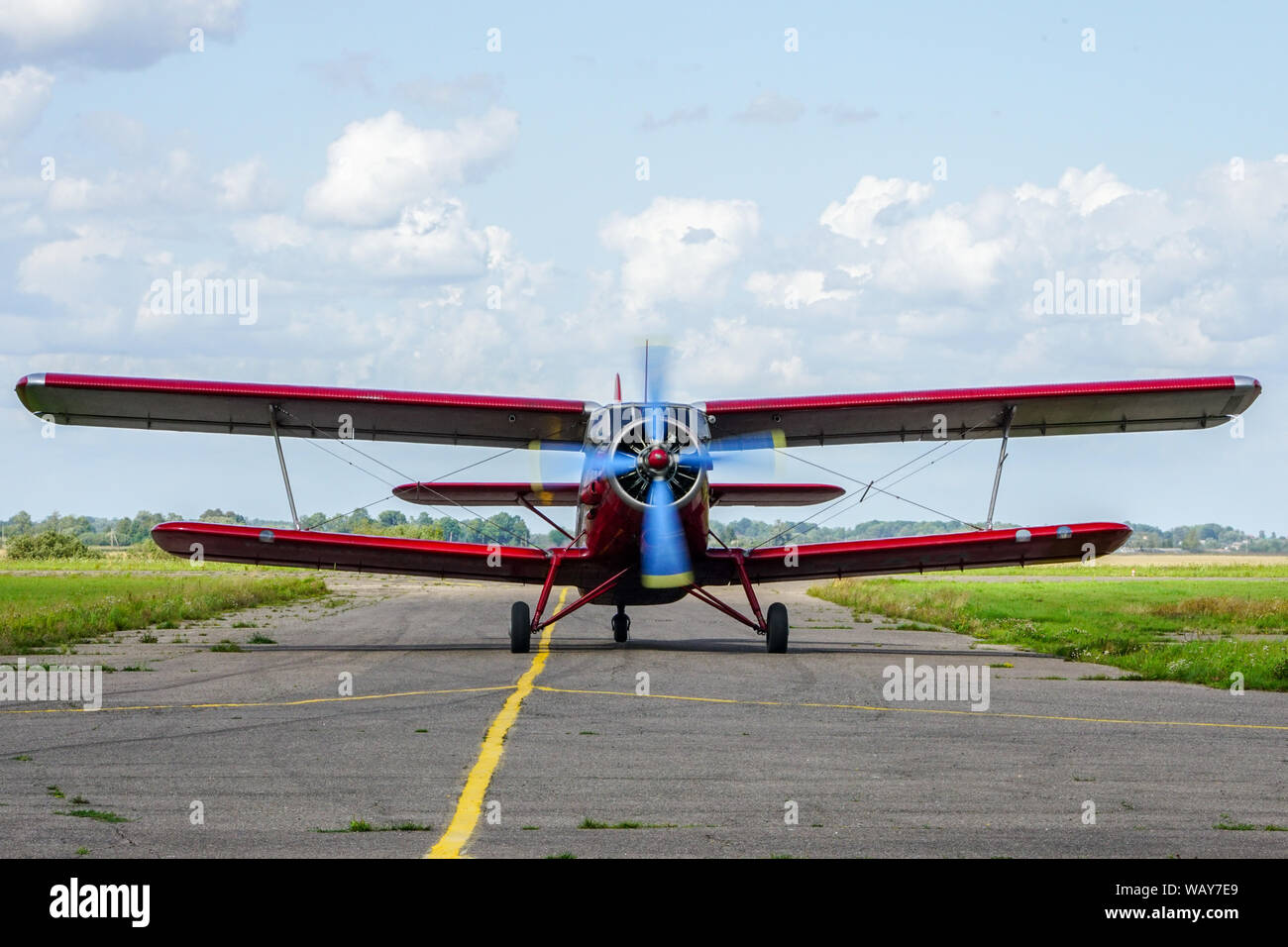 Biplane Blue Blue Propeller Old Stockfotos und -bilder Kaufen - Alamy