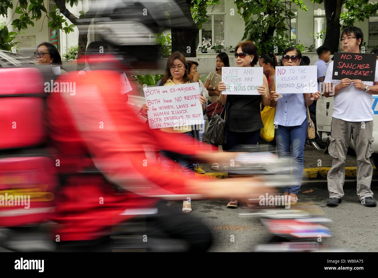Manila, Philippinen. 22 Aug, 2019. Ein Protest gegen die Freisetzung ...
