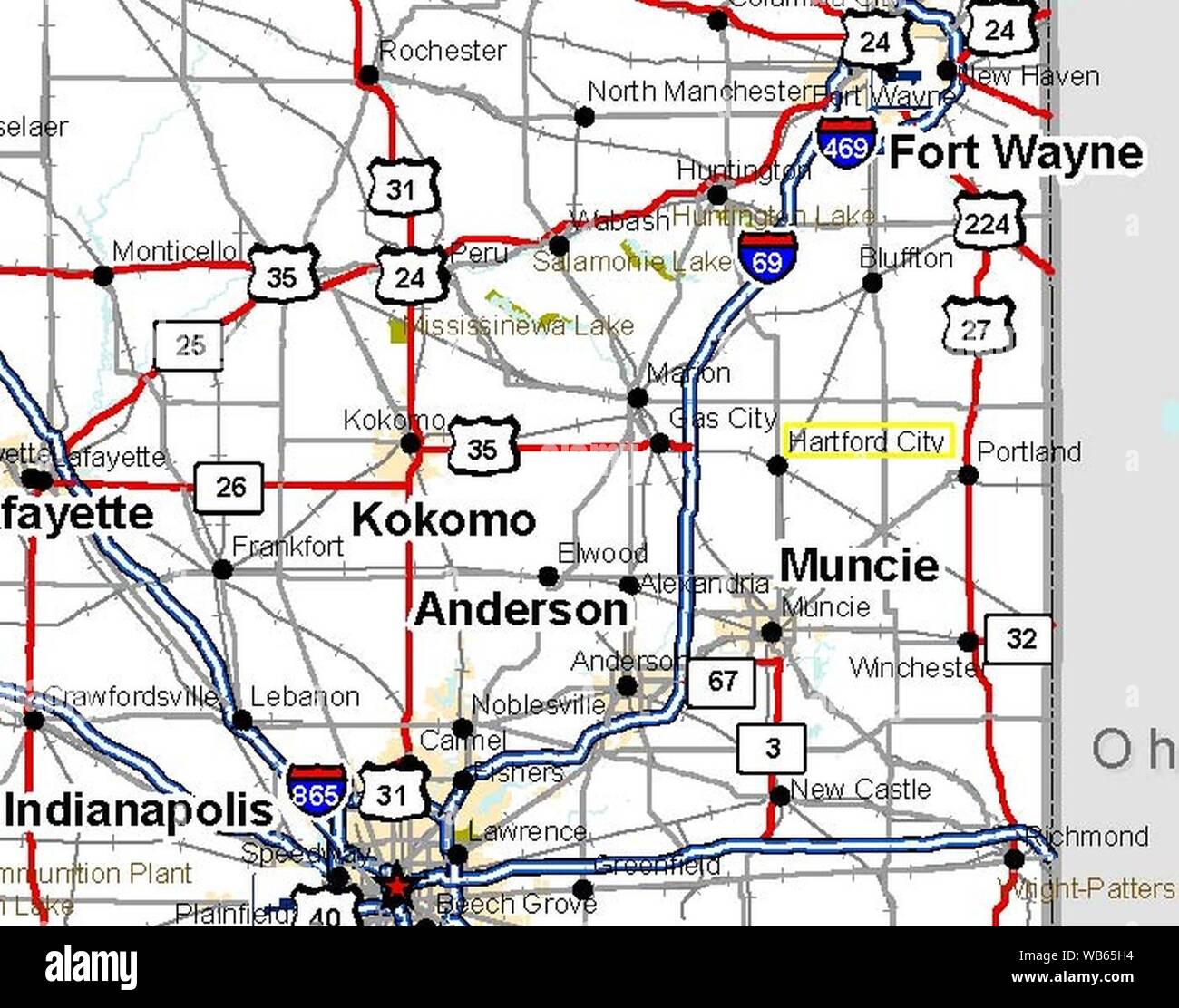 Vintage indiana map -Fotos und -Bildmaterial in hoher Auflösung – Alamy