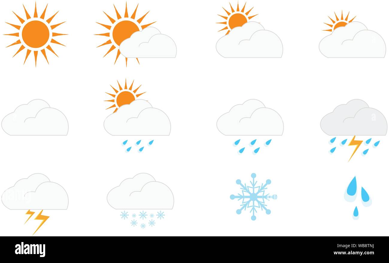 Moderne minimal Wettervorhersage Jahreszeit Klima Symbole. Sommer ...