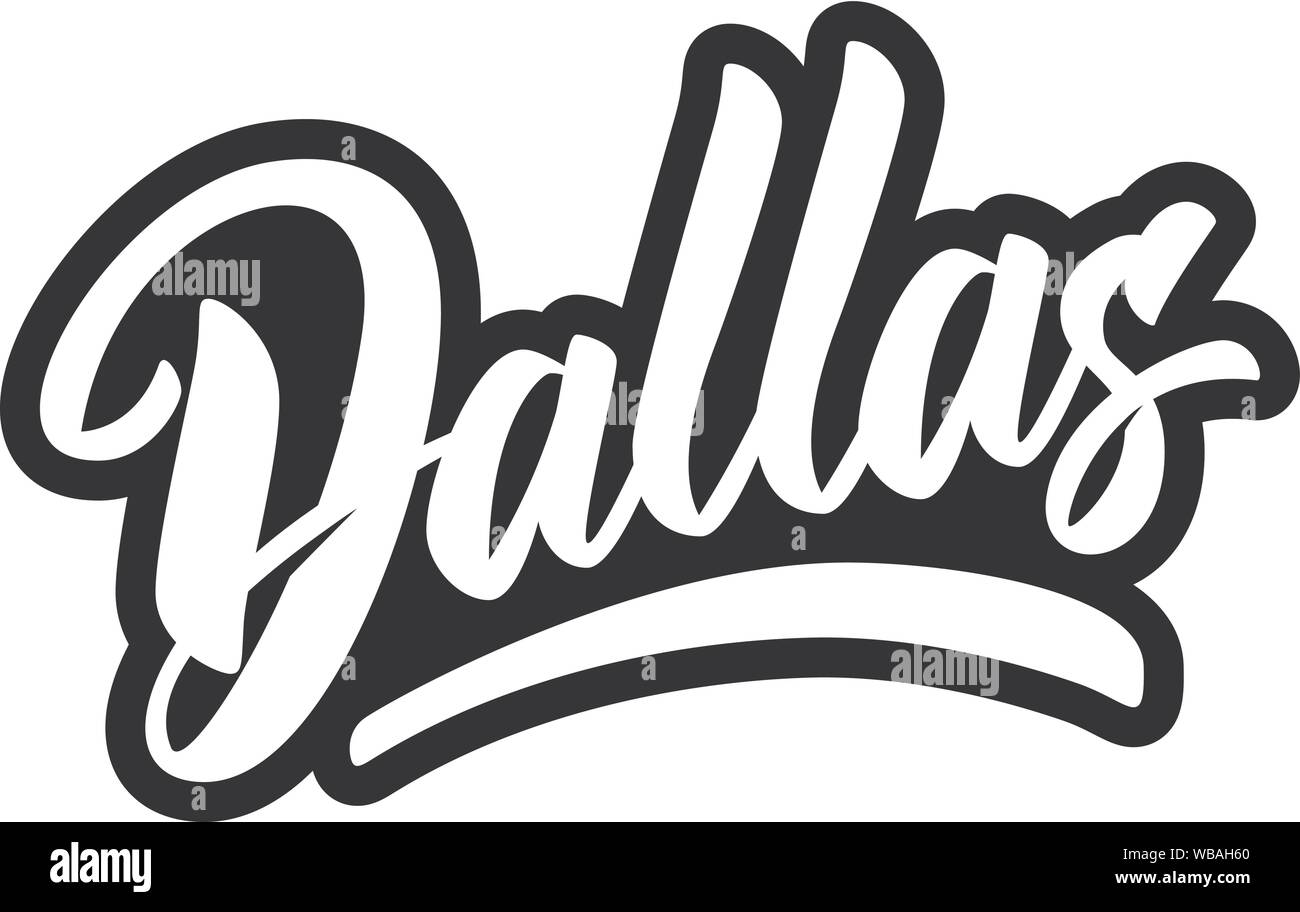 Dallas. Schriftzug Phrase auf weißem Hintergrund. Design Element für ...