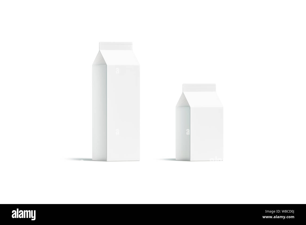 Blank weiß kleine und große Milchpackung Mockup Set, isoliert ...