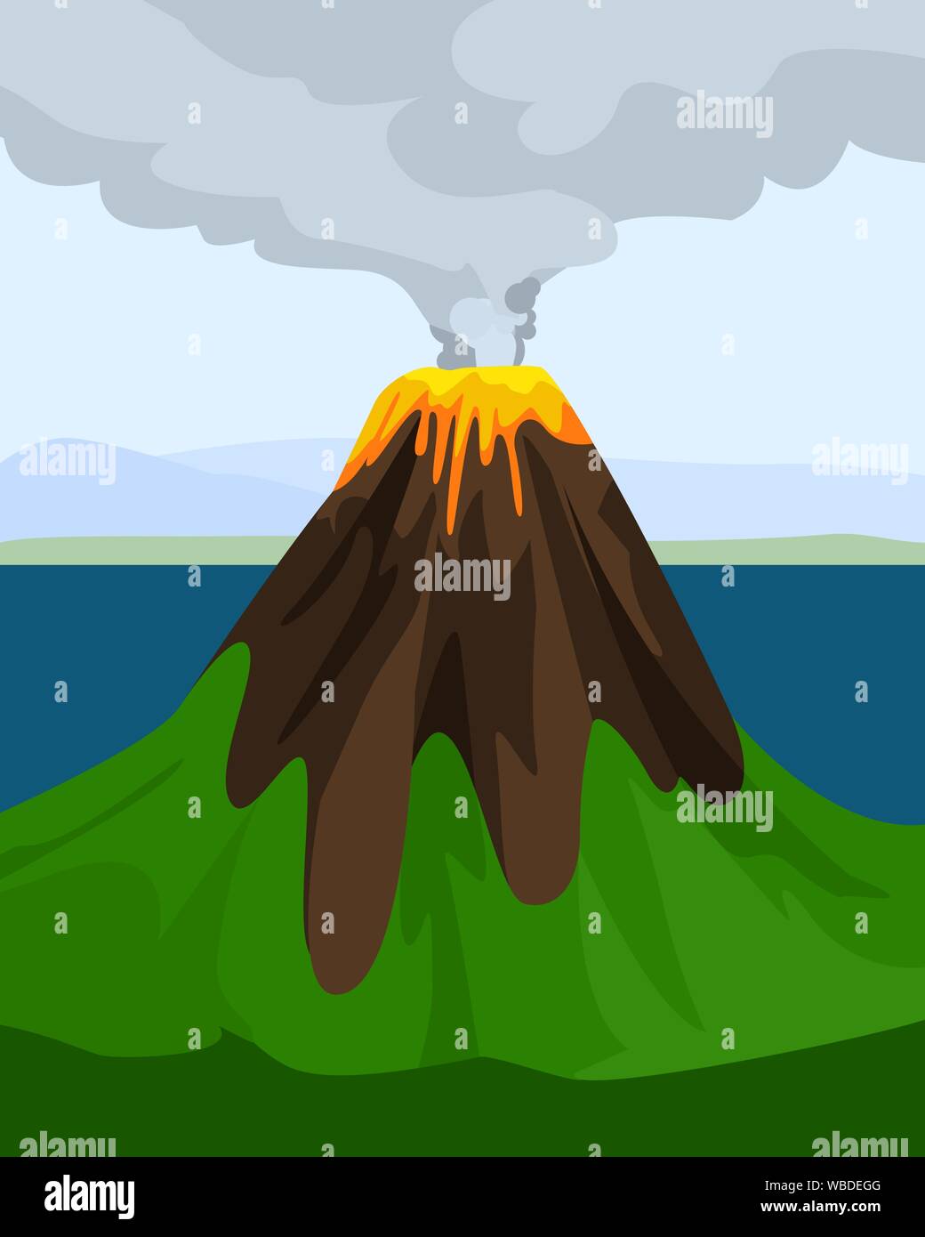 Vulkanischer aschekegel Stock-Vektorgrafiken kaufen - Alamy