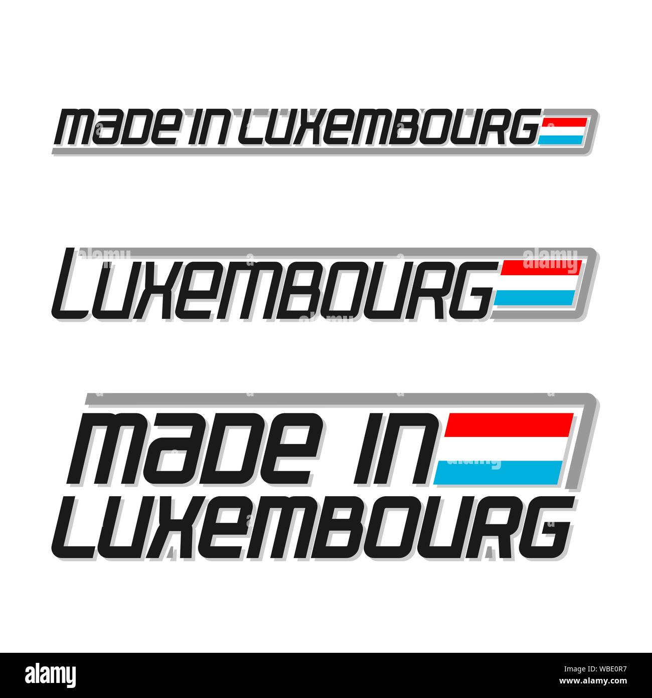 Vector Abbildung: Logo für 'made in Luxemburg", bestehend aus drei ...