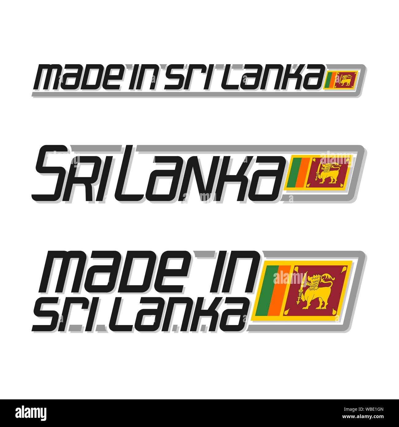 Vector Illustration von 'Made in Sri Lanka", isolierte Sri Lankan ...