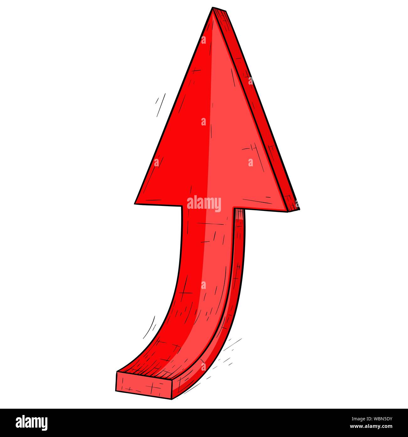 Rot Hand gezeichneten Pfeil. Das Symbol Skizze Stock-Vektorgrafik - Alamy