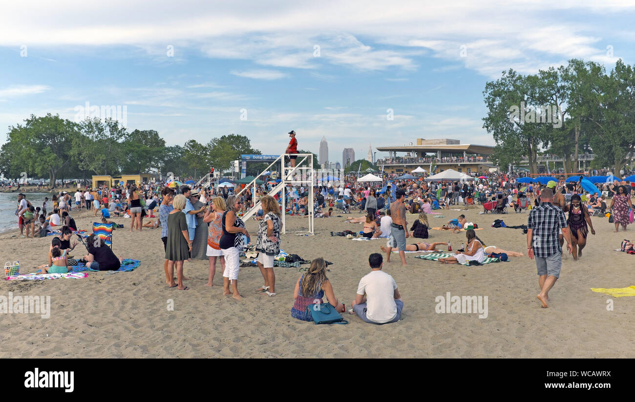 Edgewater Beach and Park entlang der Küste des Eriesee nahe der ...