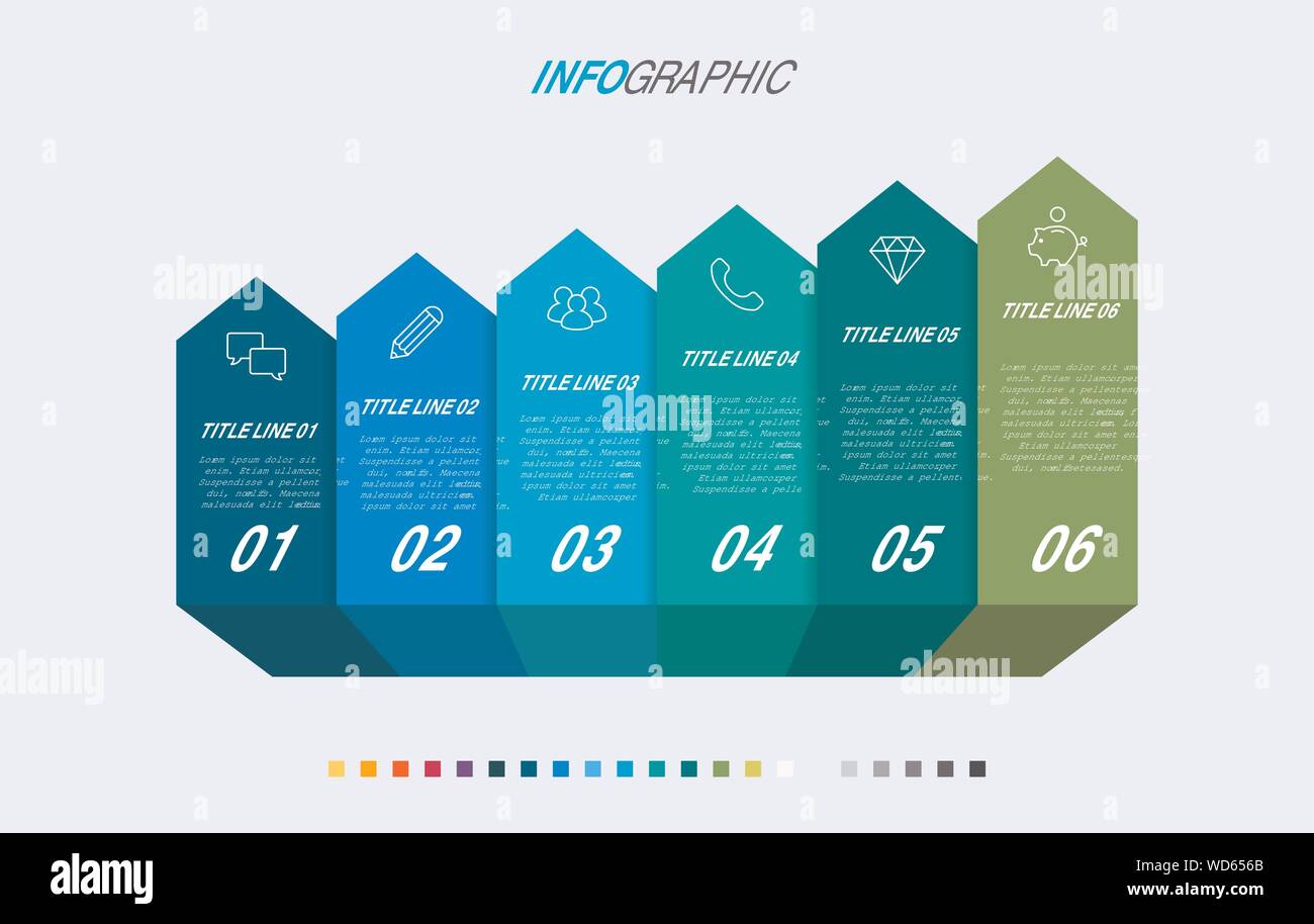 Vektor Infografik timeline Design Template mit Chart Elemente. Inhalt ...