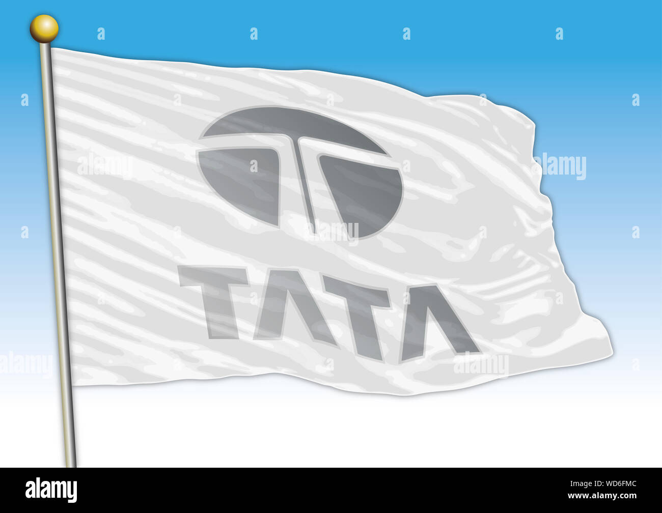 Tata Auto Industrie, Fahne mit Logo, Illustration Stockfotografie - Alamy