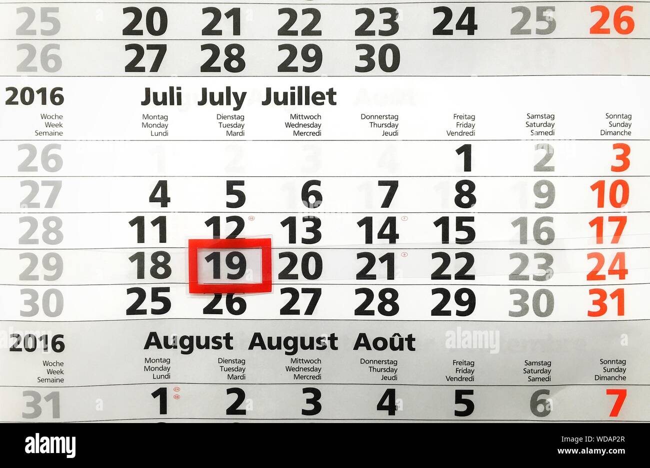 Kalender mit dem datum -Fotos und -Bildmaterial in hoher Auflösung – Alamy