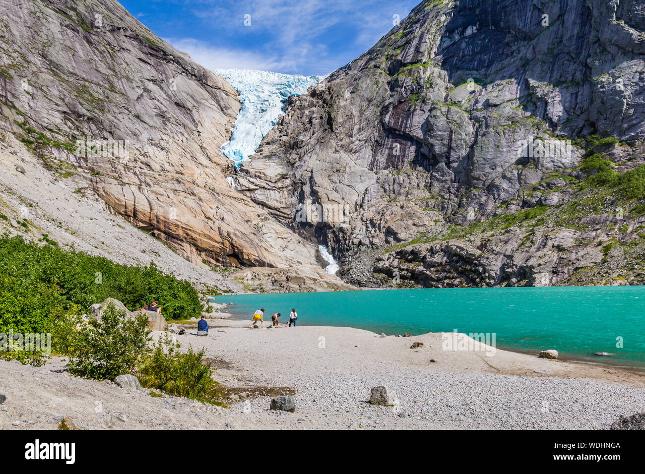 Briksdal Gletscher in Norwegen gut bekannte Arm der großen Gletscher ...