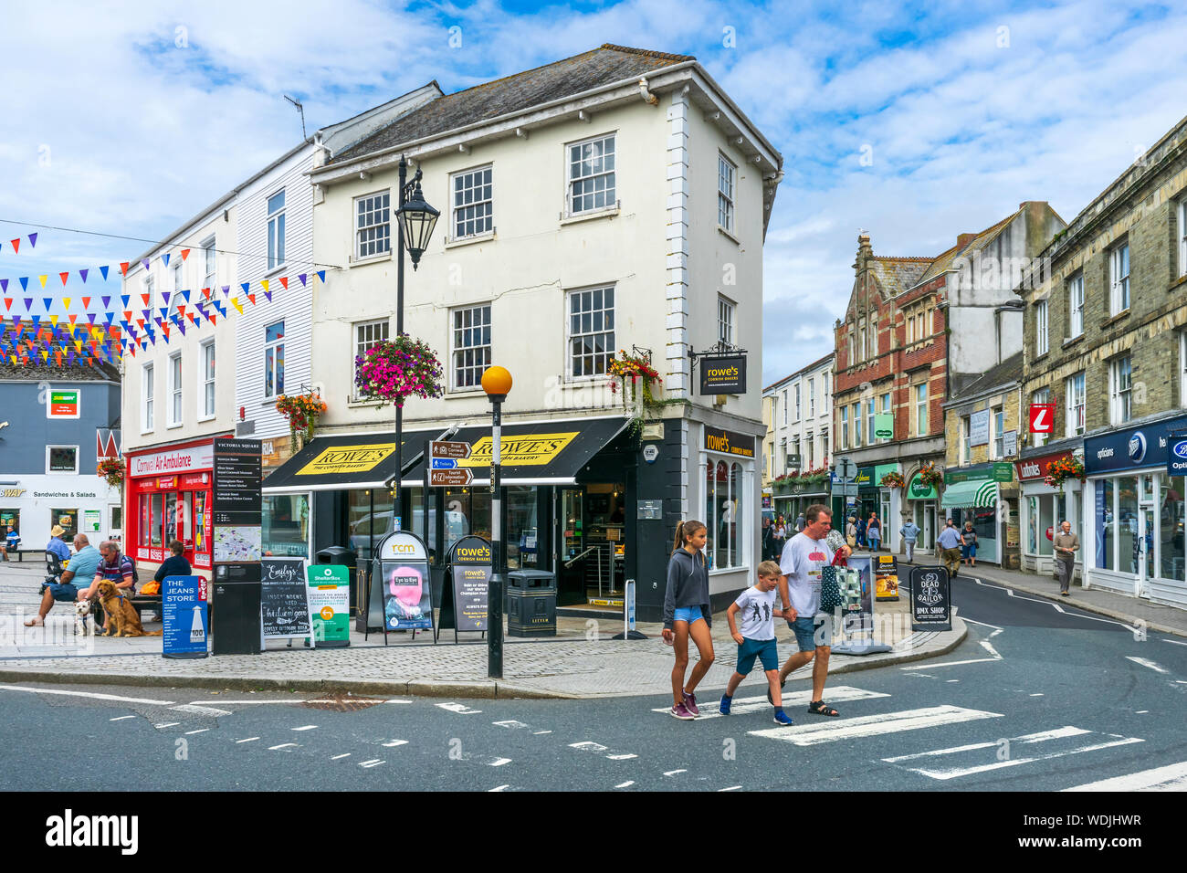 Das Stadtzentrum von Truro. Truro ist die Kreisstadt und die einzige ...