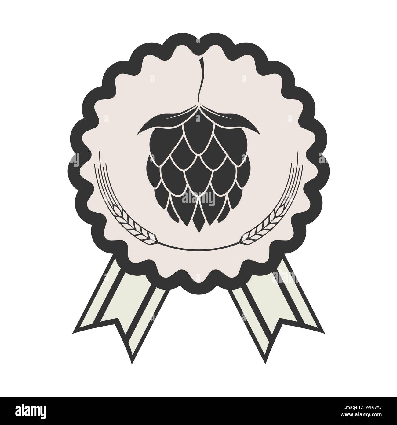 Hopfen und Gerste emblem Symbol label Logo. Bier Pub Emblem. Handwerk ...