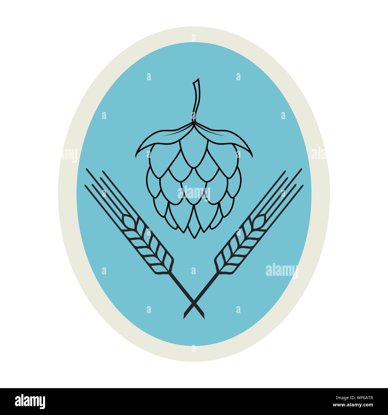 Hopfen und Gerste emblem Symbol label Logo. Bier Pub Emblem. Handwerk ...