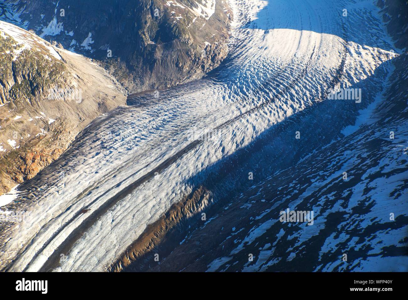 Schweiz, Wallis, Jungfrau Region, Aletschgletscher (UNESCO-Welterbe ...
