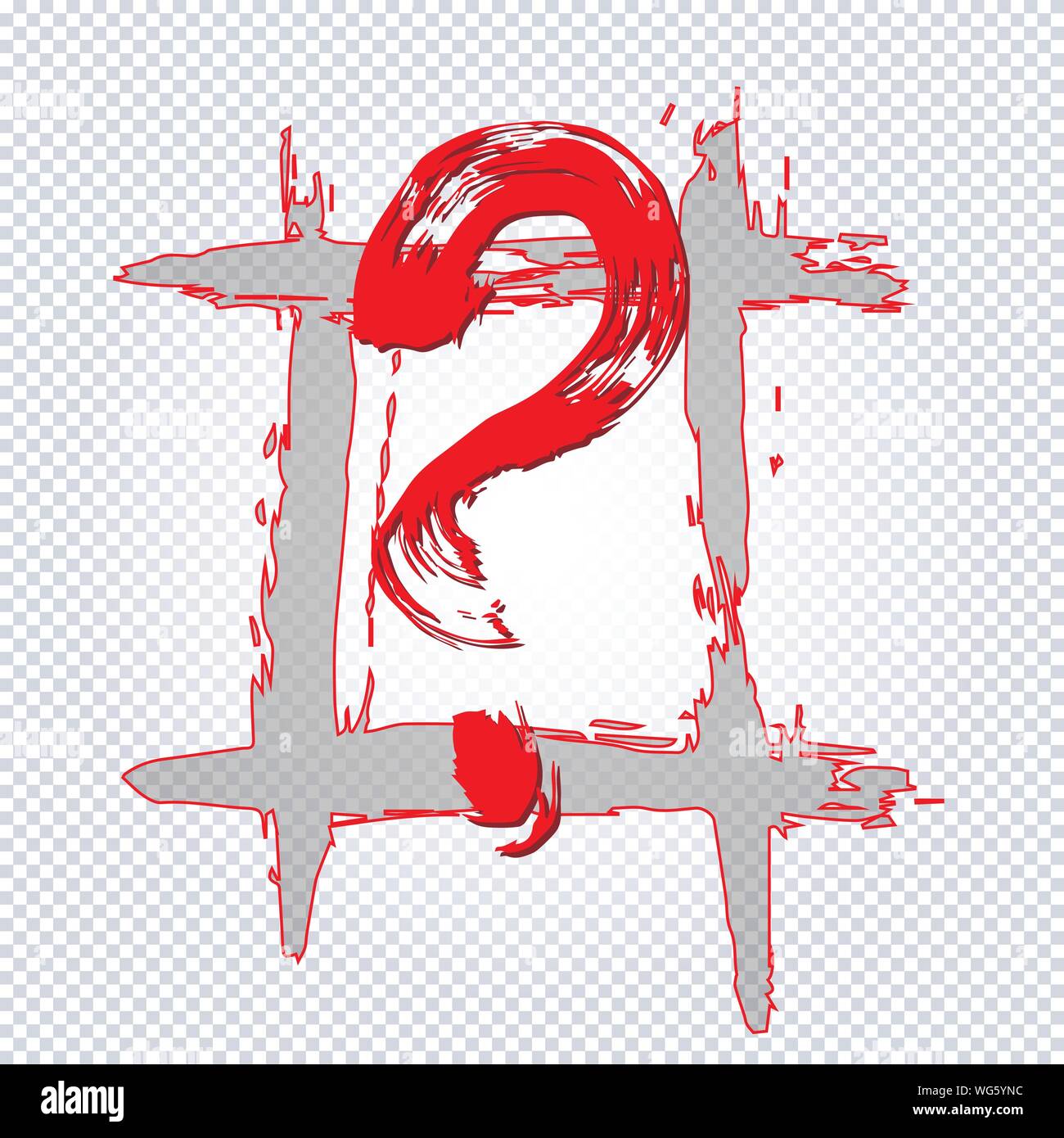 Hand doodle Fragezeichen gezeichnet und grunge Rahmen auf einen ...