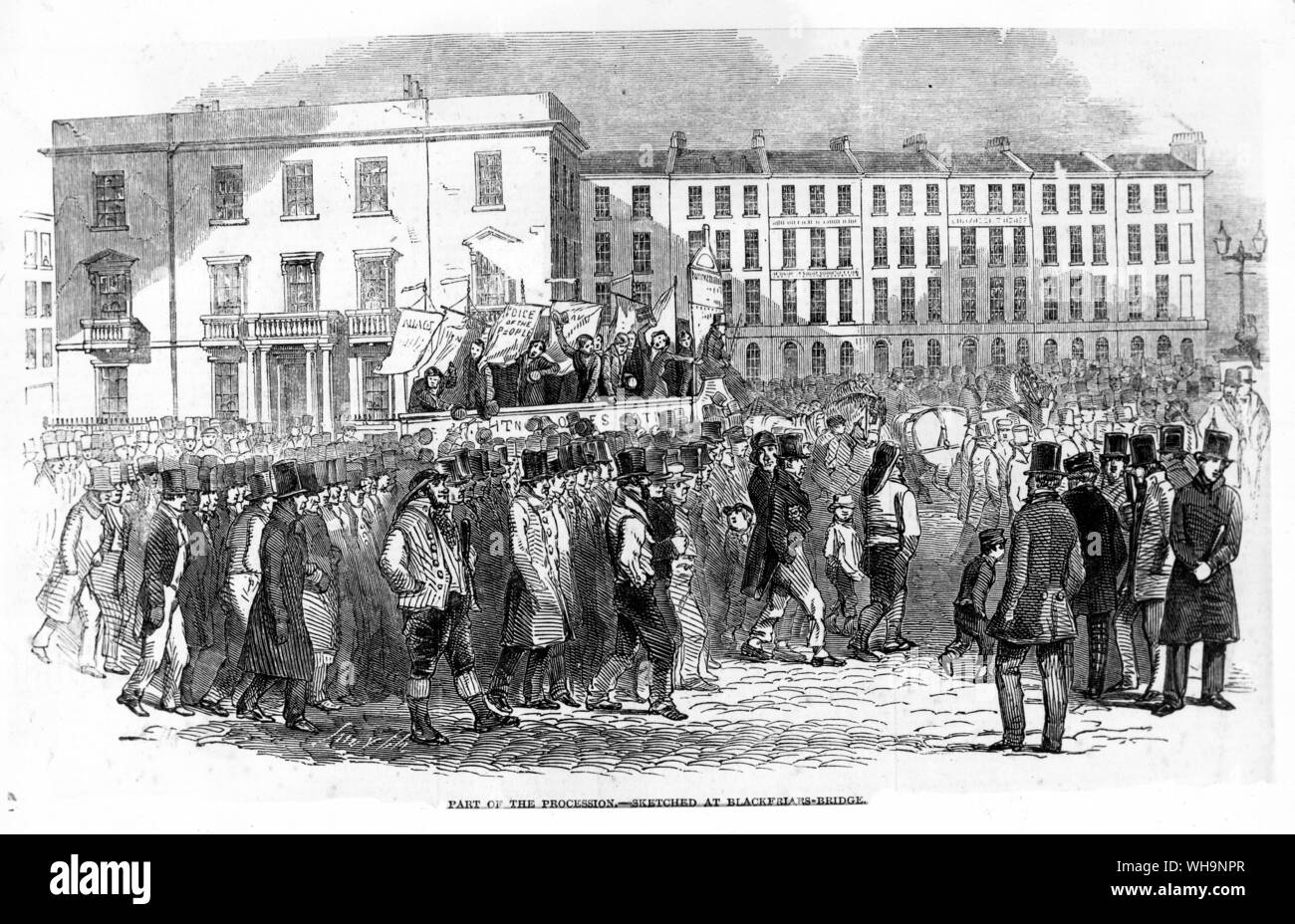 "Teil der Prozession schematisch in Blackfriar's Bridge'. Die ...