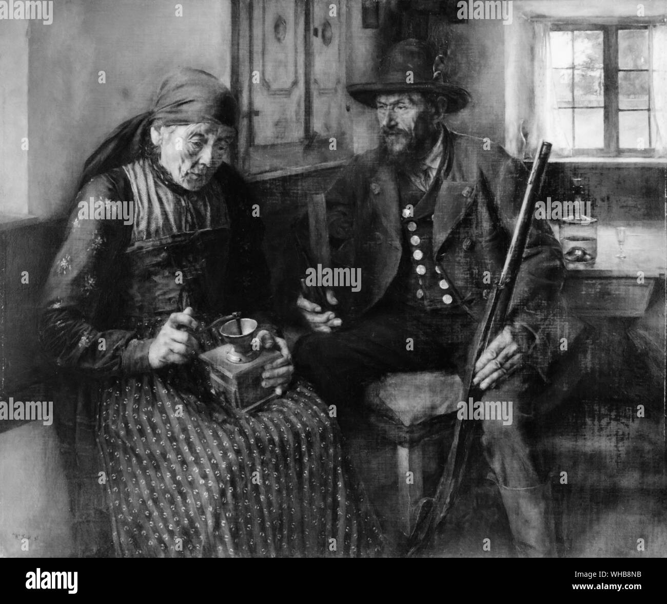 Das tägliche Leben -. Bauer Hunter's Rest-1893 - Gemälde von Wilhelm ...
