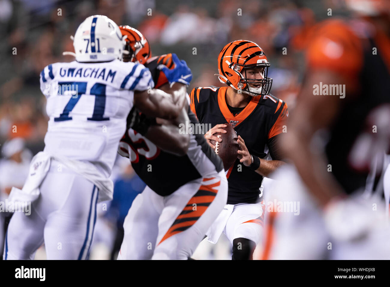 Cincinnati Bengals Quarterback Jake Dolegala (7) Während der NFL Football preseason Spiel ...