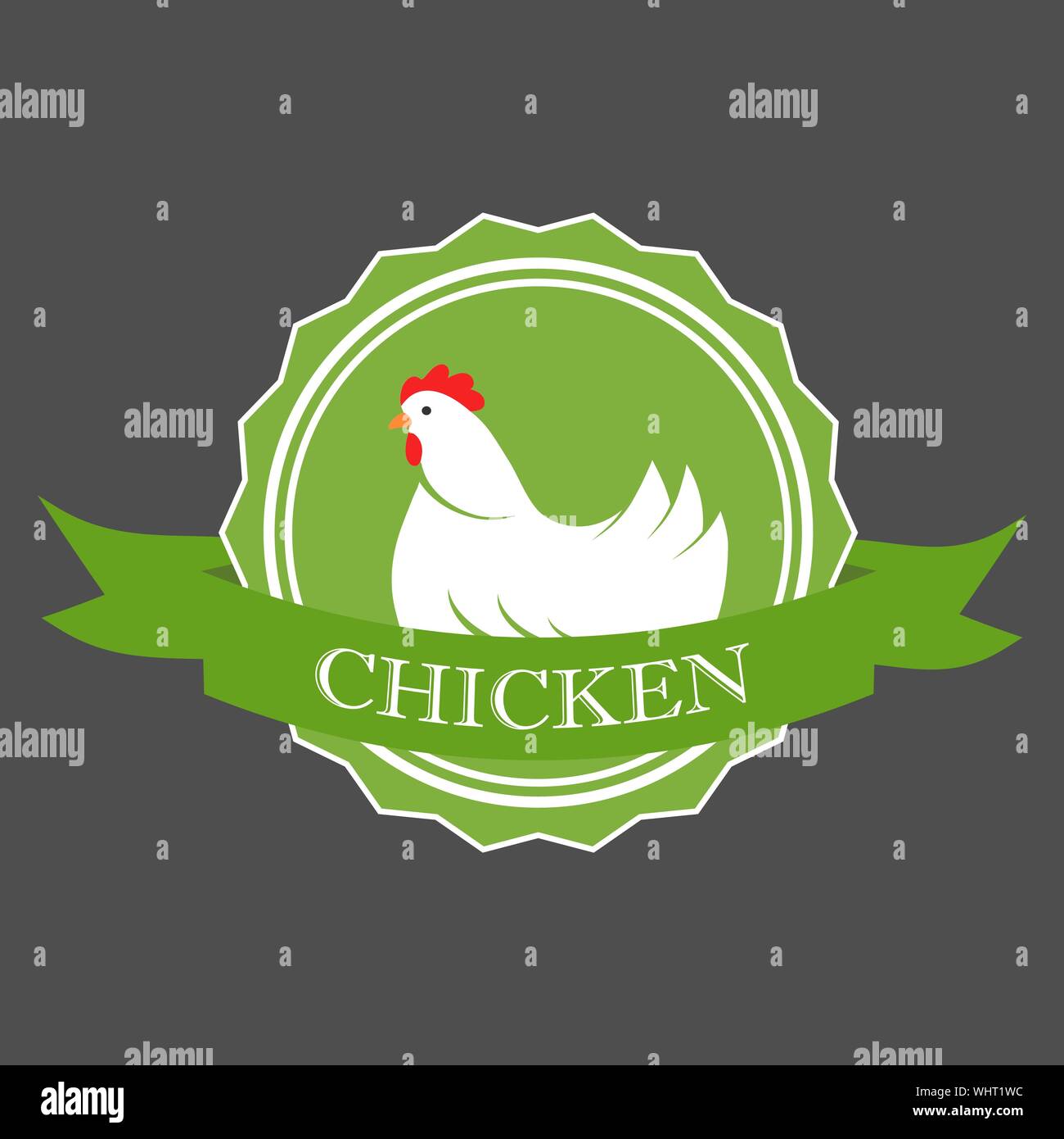 Premium Huhn Logo. Etiketten, Abzeichen und Designelementen ...
