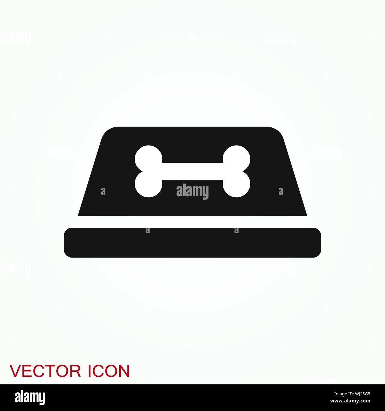 Haustier Futternapf Vektor icon Logo, Hundefutter Knochen Stock ...