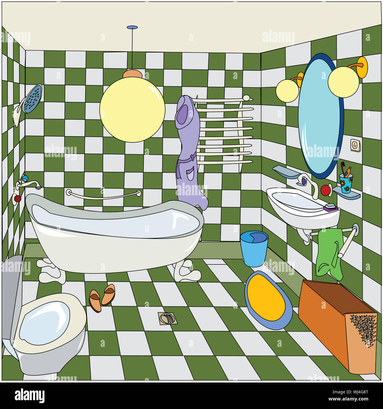 Dusche cartoon Ausgeschnittene Stockfotos und -bilder - Alamy