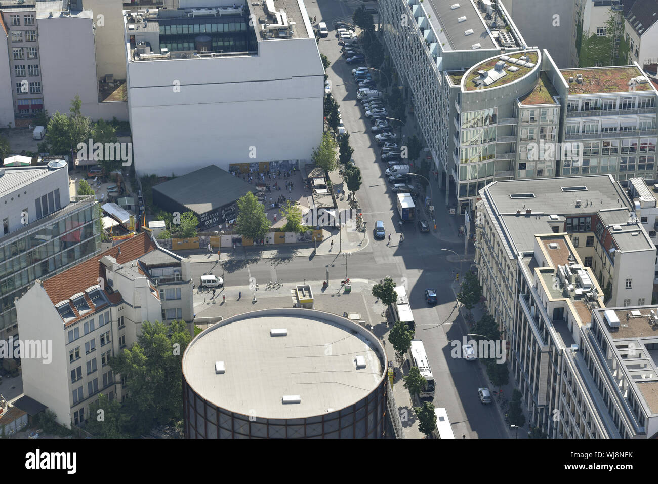 Berlin, Checkpoint Charlie, Deutschland, Luftaufnahme, Luftbild ...