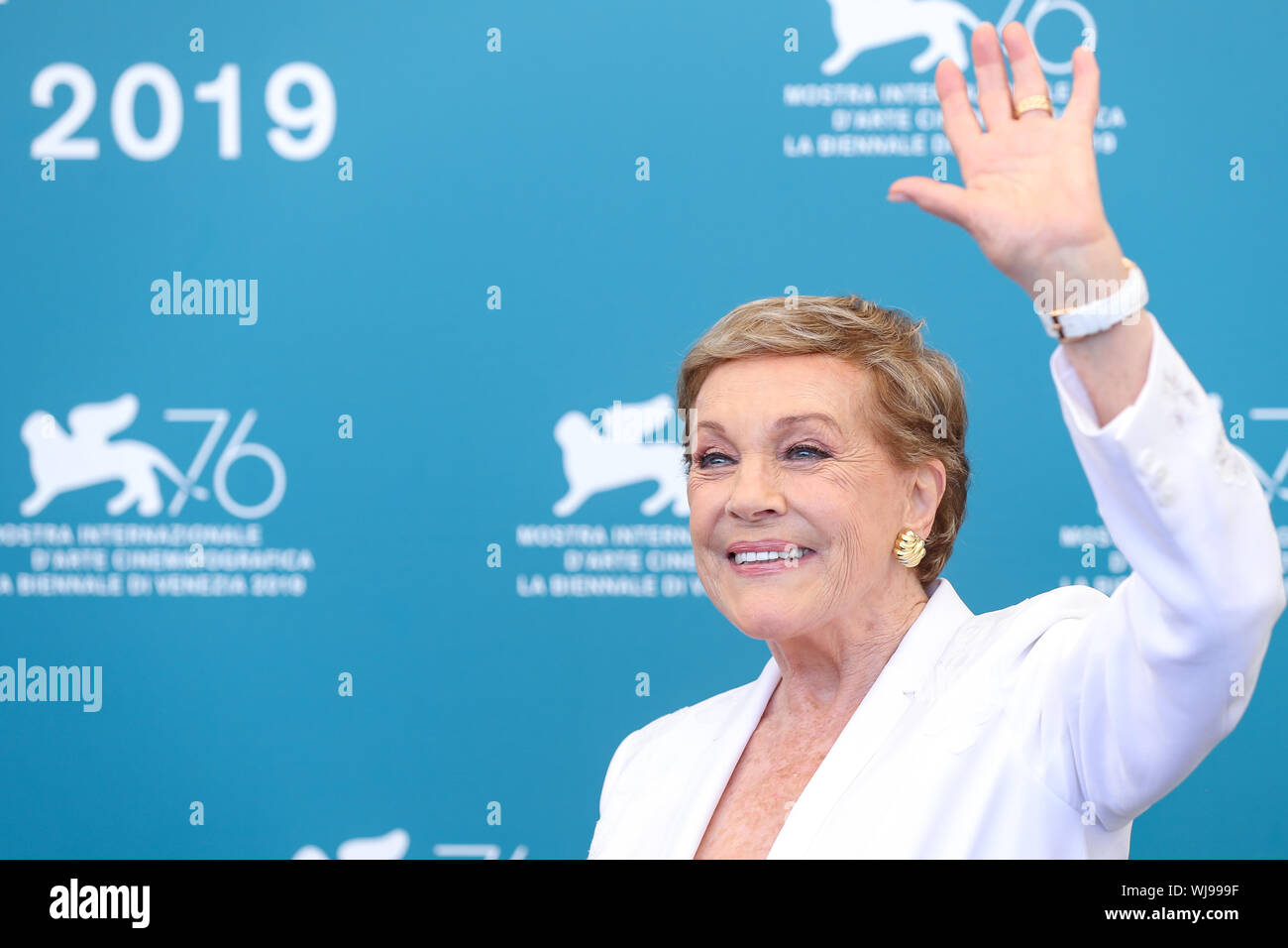 Venedig, Italien. 3. Sep 2019. Julie Andrews Posen für Fotos bei einem ...