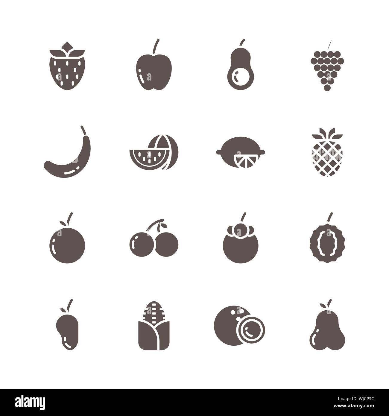 Obst Symbol gesetzt. Vector Illustration Stock-Vektorgrafik - Alamy Obst Symbol gesetzt. Vector Illustration Stock-Vektorgrafik - Alamy