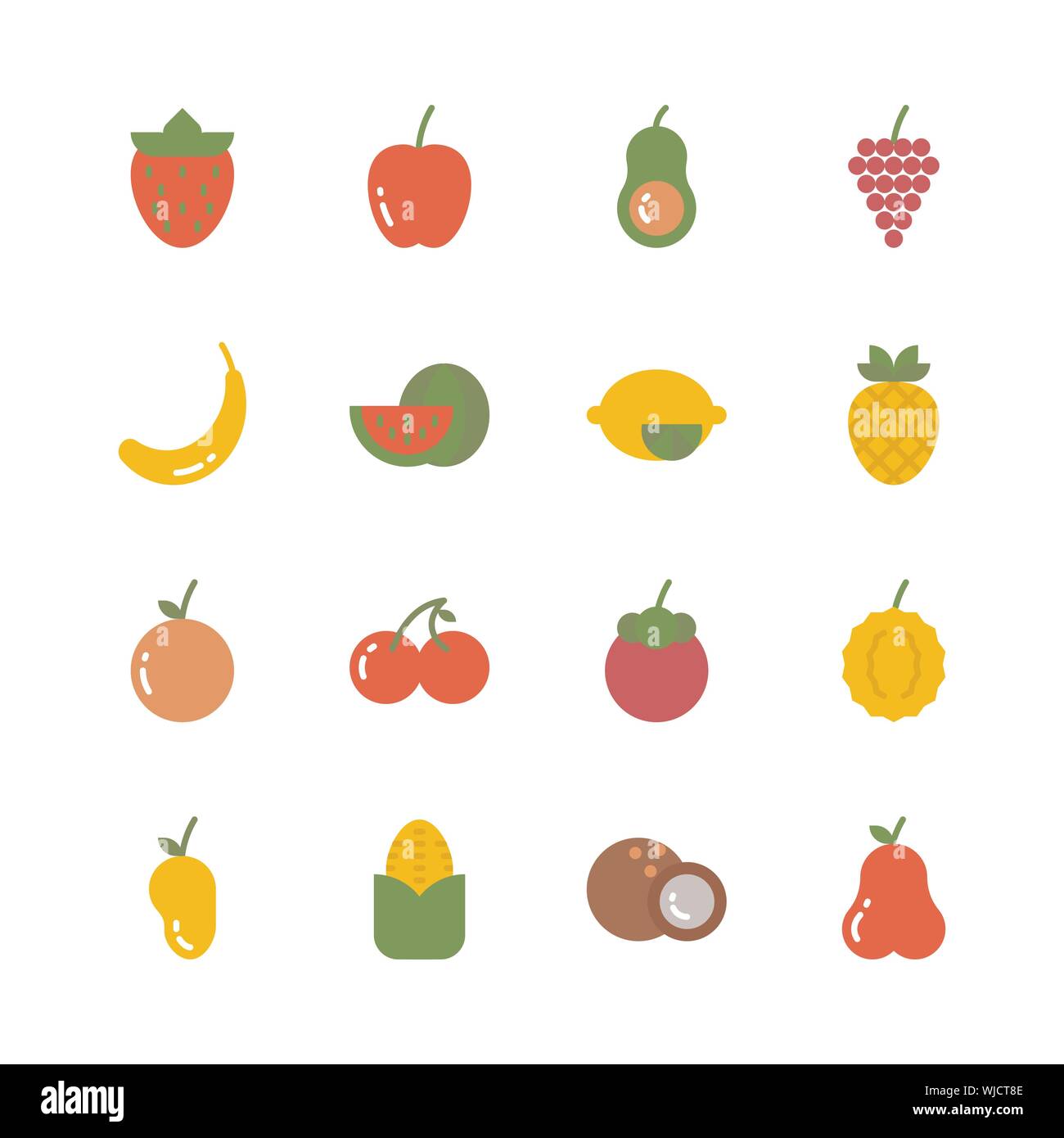 Obst Symbol gesetzt. Vector Illustration Stock-Vektorgrafik - Alamy