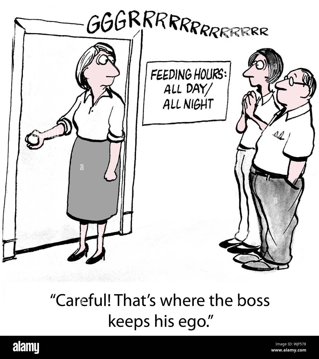 "Vorsicht, das ist, wo der Chef sein Ego hält Stockfotografie - Alamy