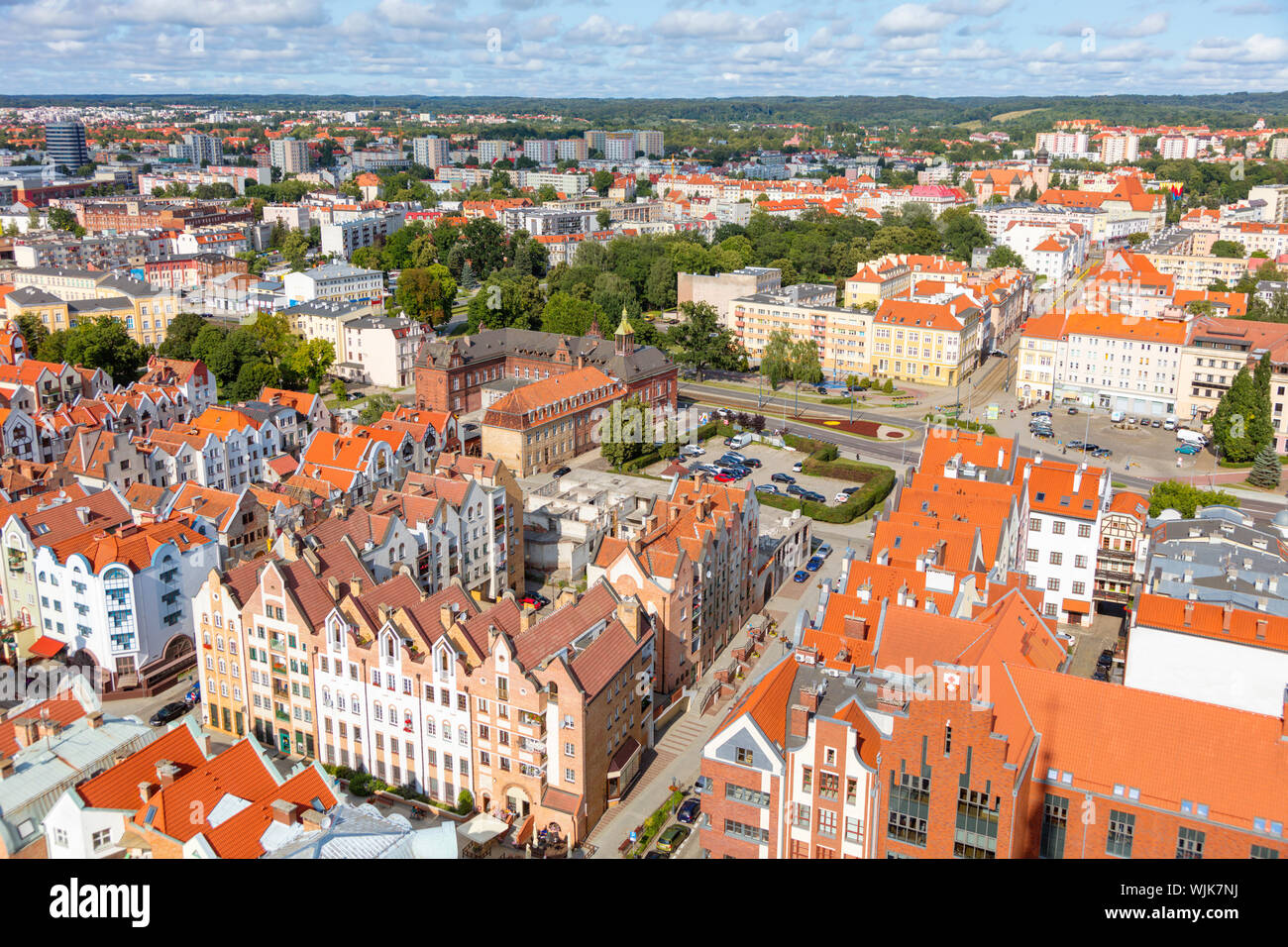 Luftaufnahme von Elblag. Elbing, Ermland-Masuren, Polen Stockfotografie ...