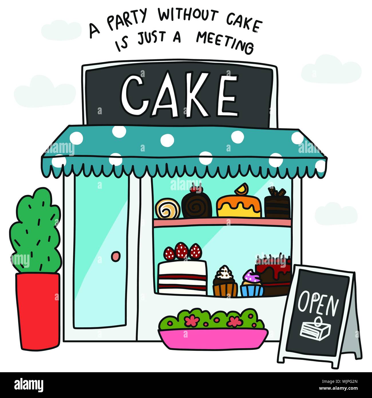 Cake Shop eine Party ohne Kuchen ist einfach eine Tagung cartoon Vector ...