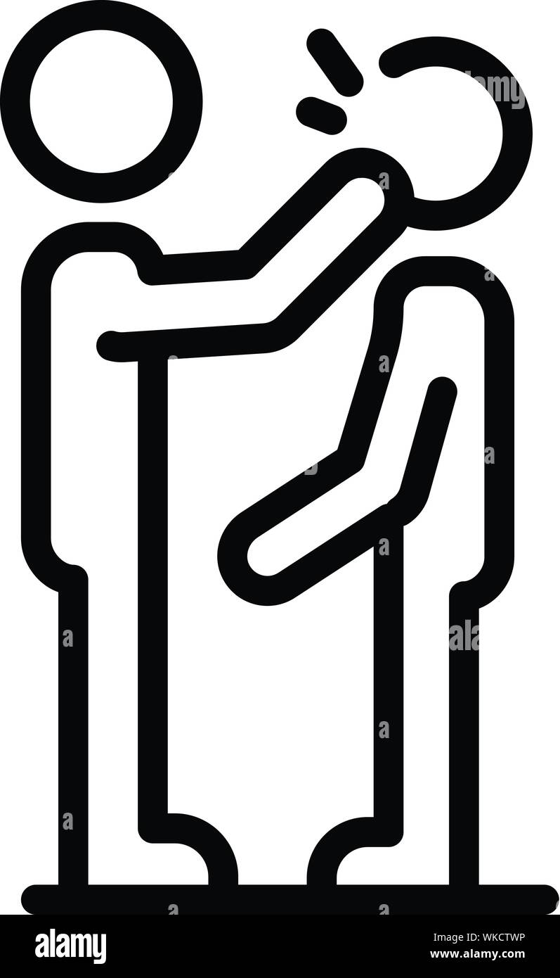 Menschliche Gewalt Symbol Stop, outline Style Stock-Vektorgrafik - Alamy