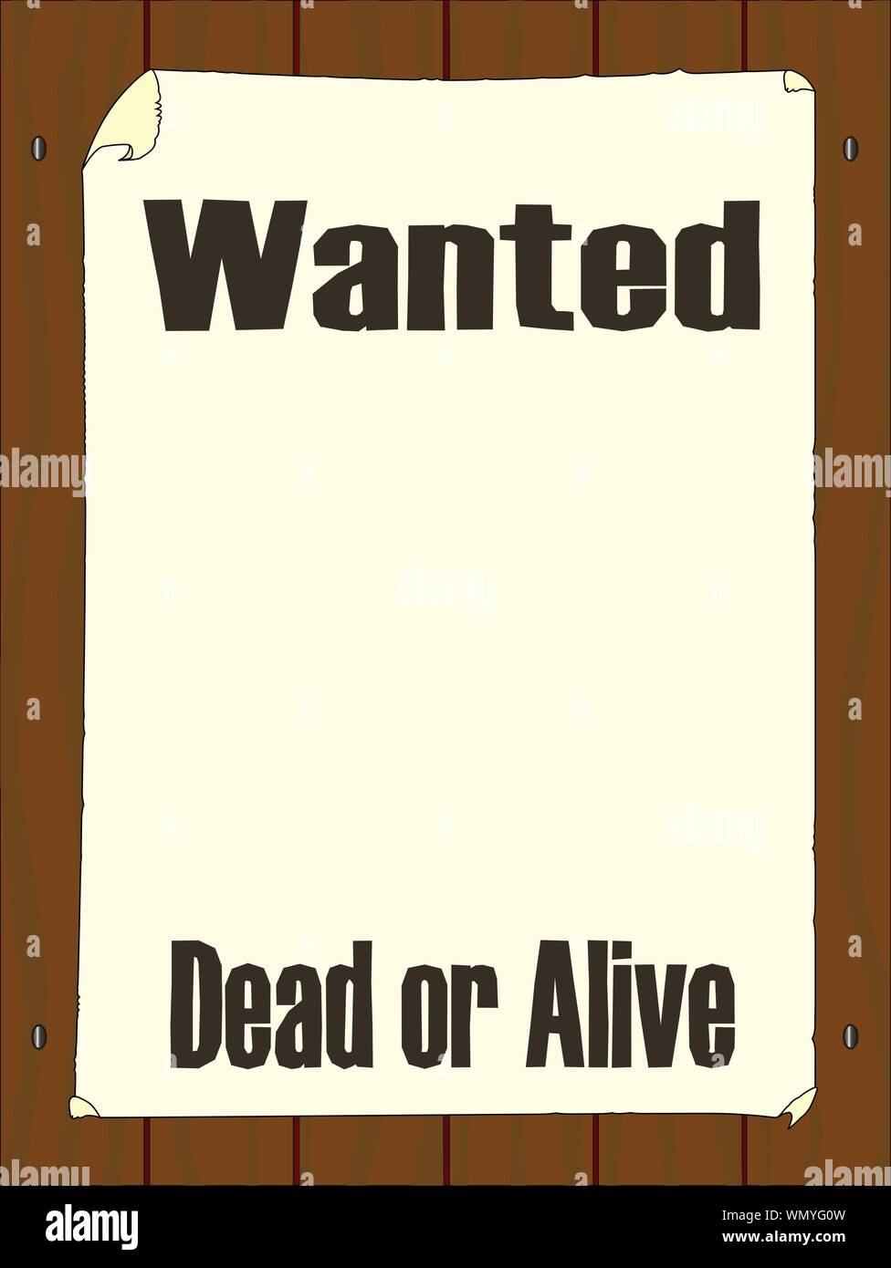 Vector Poster Wanted Dead Alive Stockfotos und -bilder Kaufen - Alamy