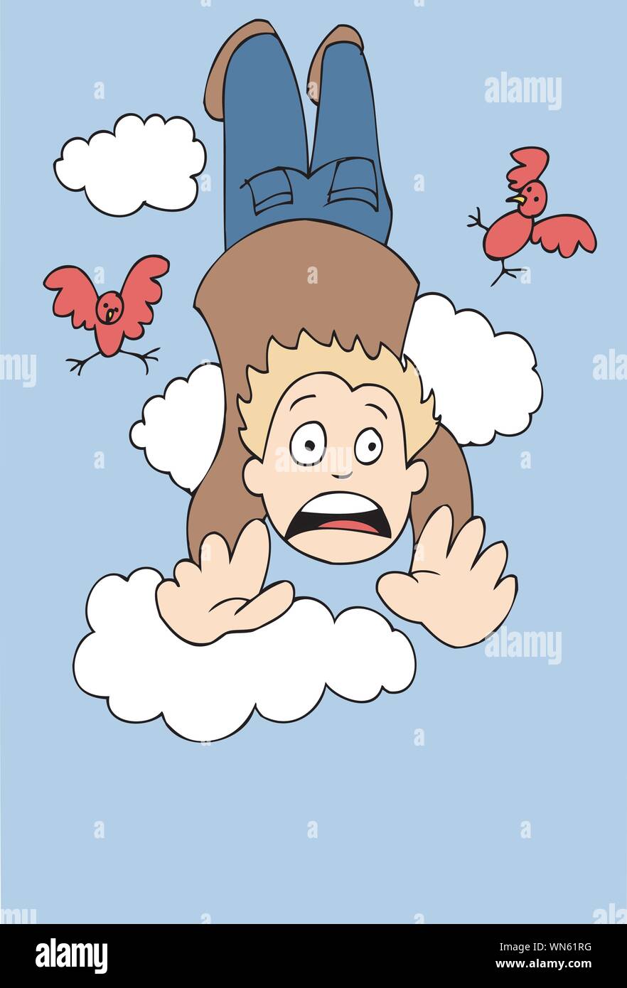 Man falling illustration comic -Fotos und -Bildmaterial in hoher ...