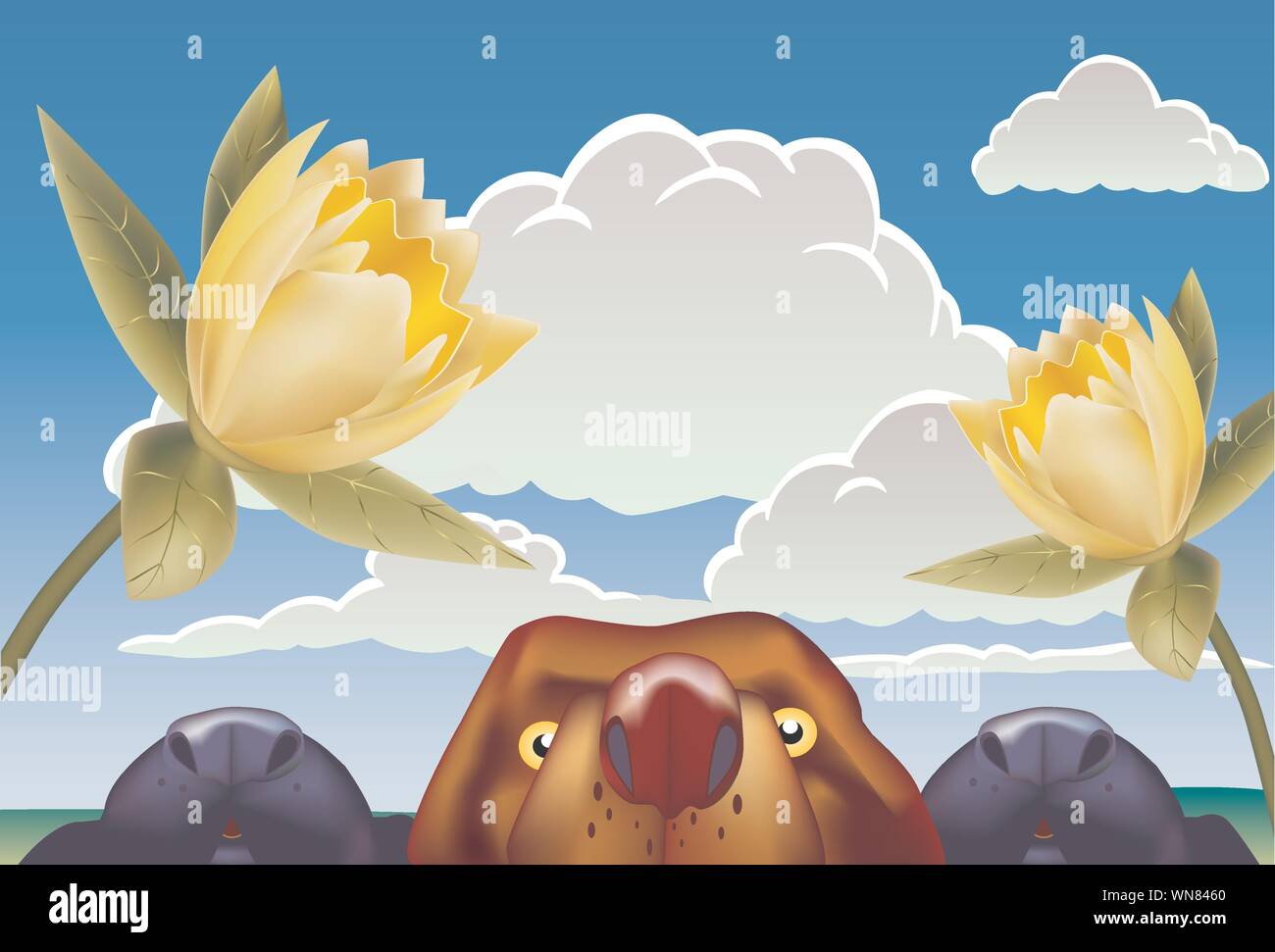 Blauer himmel weiße wolken Stock-Vektorgrafiken kaufen - Alamy