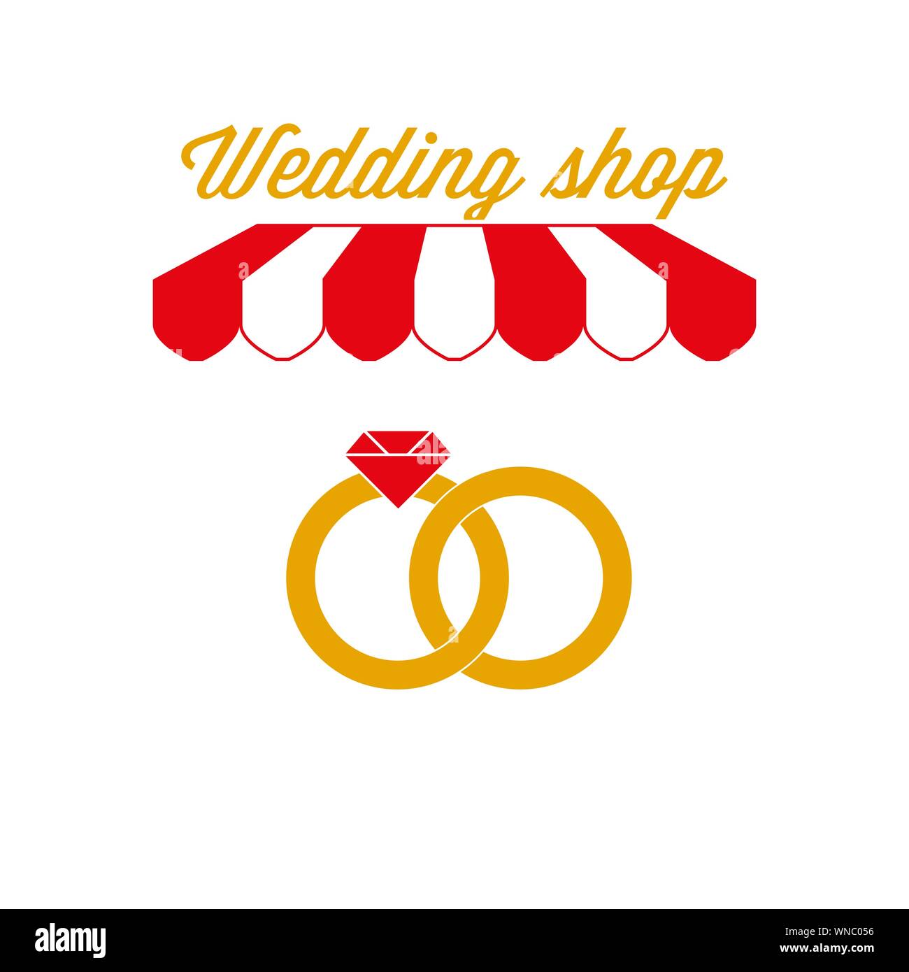 Hochzeit Shop Zeichen, Emblem. Rot-weiß gestreiften Markise Zelt ...