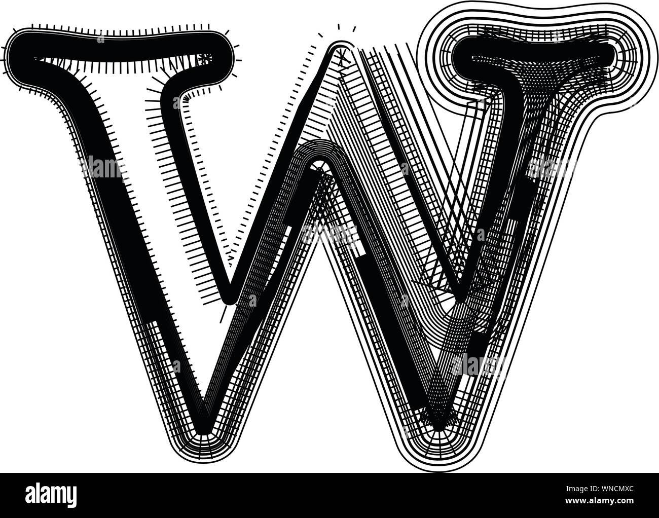 Kalligraphie schrift script font w Ausgeschnittene Stockfotos und ...