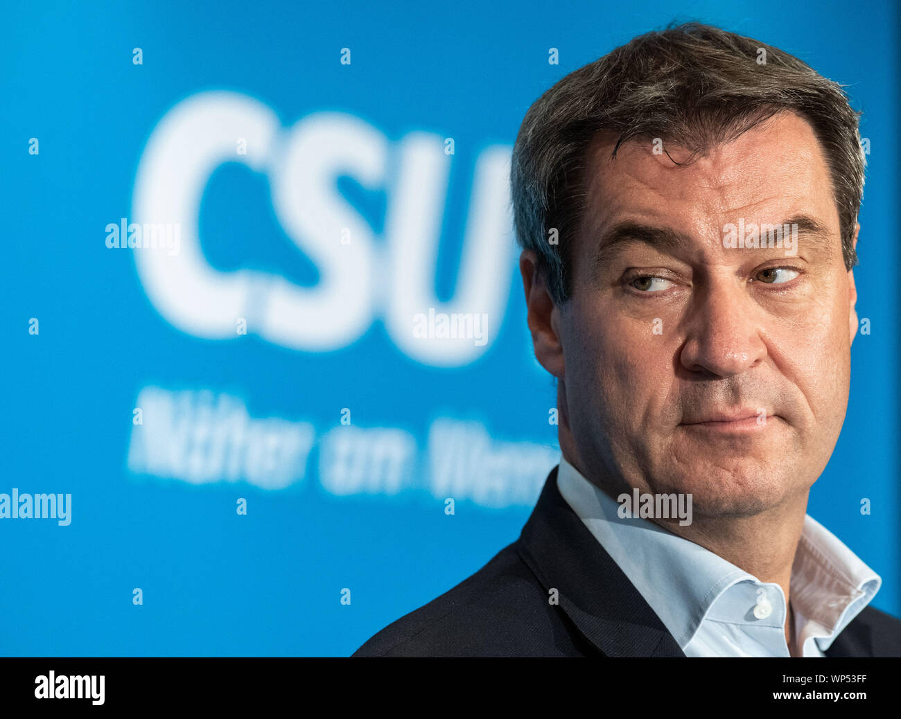07. September 2019, Bayern, Weßling: Markus Söder (CSU ...