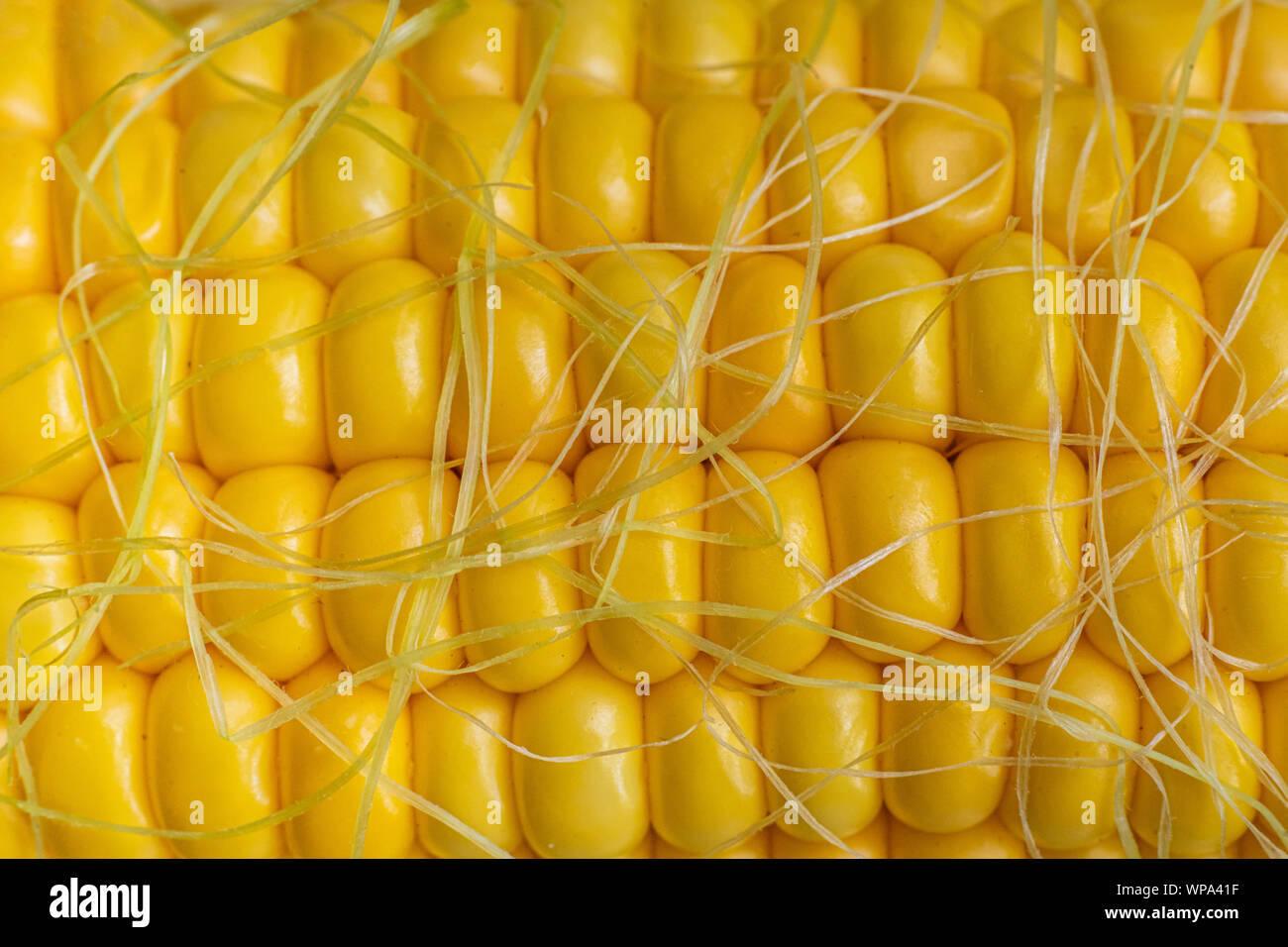 Makro Nahaufnahme mais Saatgut Textur von gelber Farbe ...