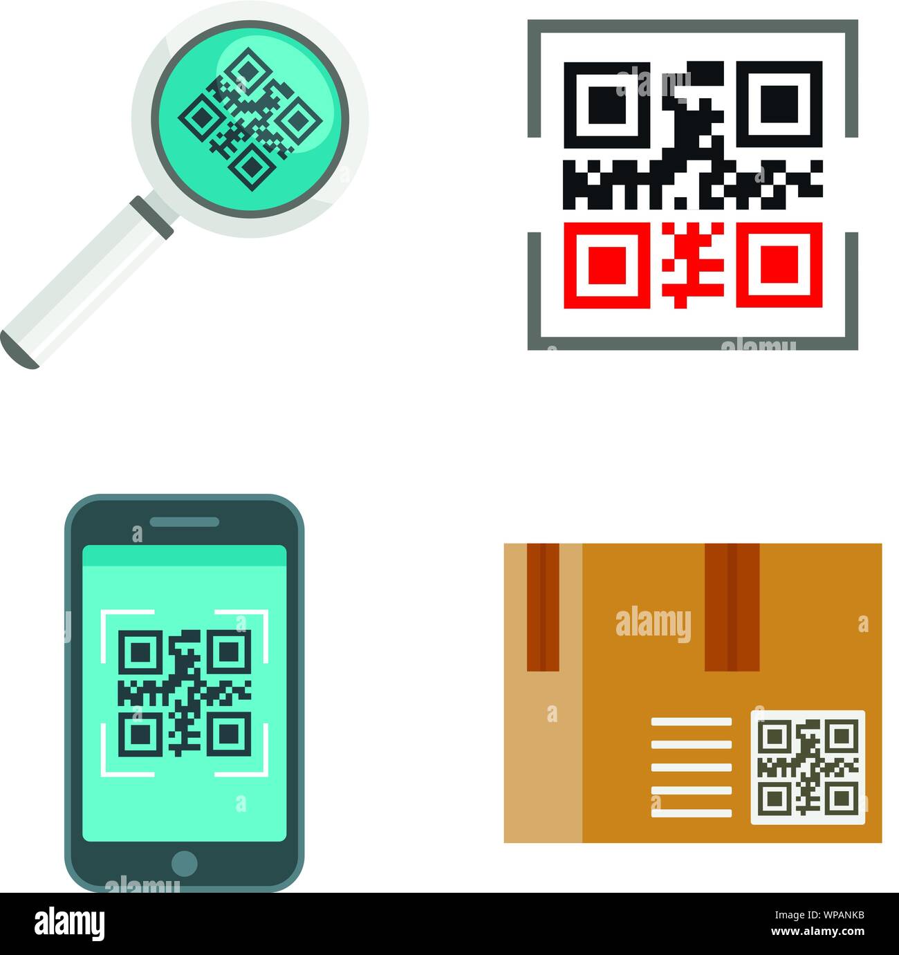 QR Code Symbole gesetzt. Flache Satz von QR-Code Vector Icons für Web ... QR Code Symbole gesetzt. Flache Satz von QR-Code Vector Icons für Web ...
