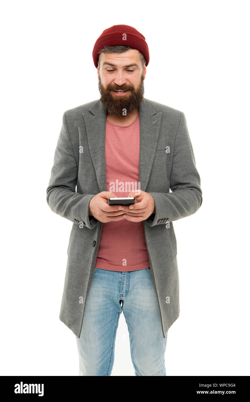 Das moderne Leben Anforderungen modernen Geräte. Mann mit dem ...