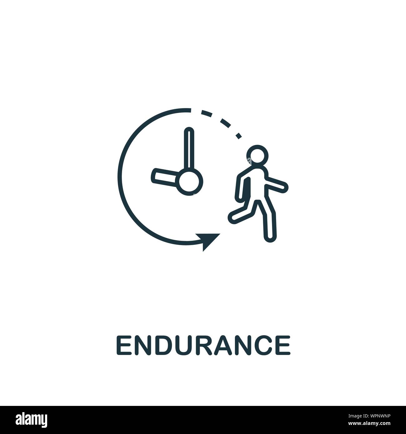 Ausdauer Symbol. Dünne outline Style Design von Fitness icons ...