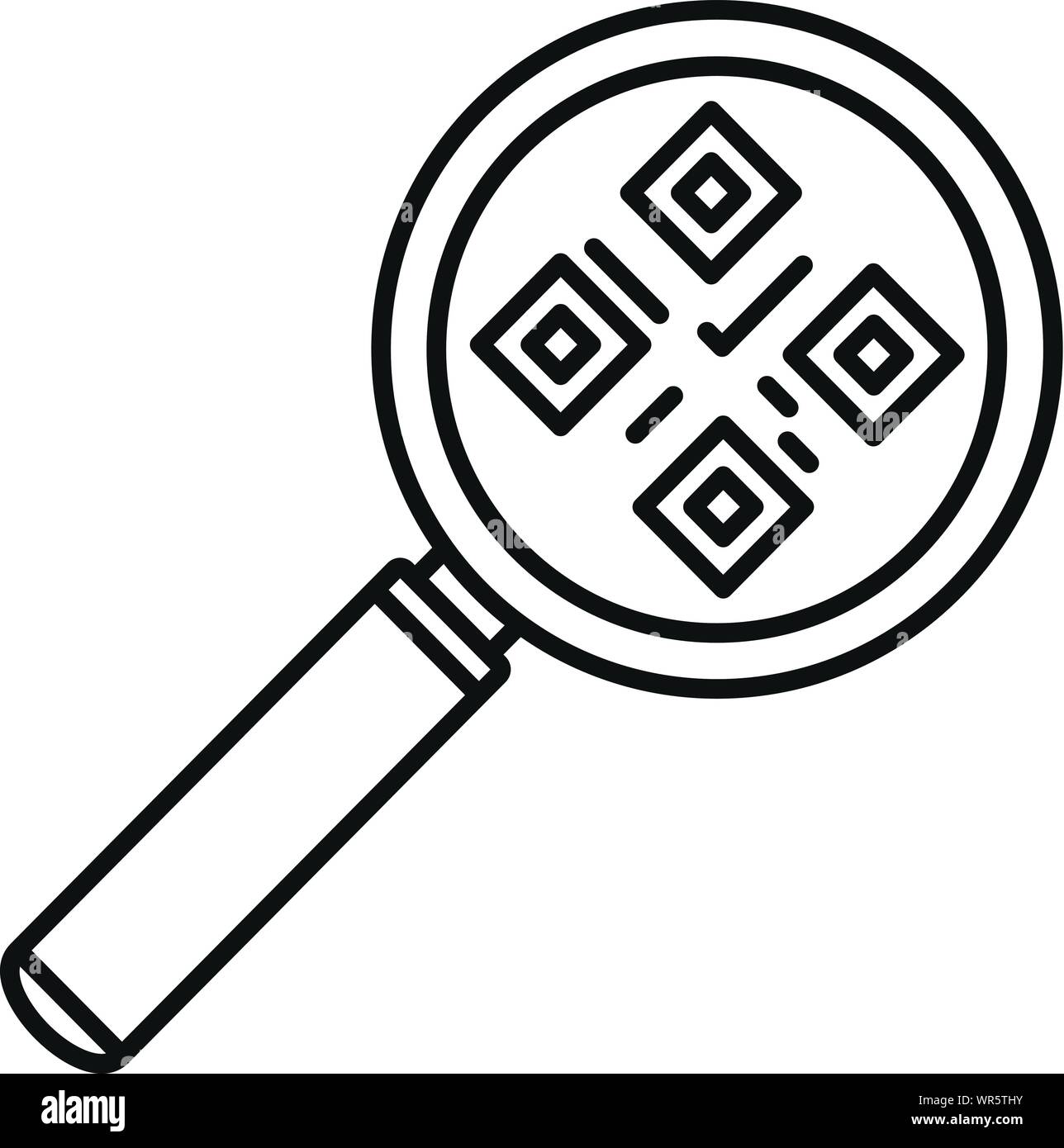 Glas QR-Code Symbol "Vergrößern". Übersicht Glas QR-Code vektor Symbol ...