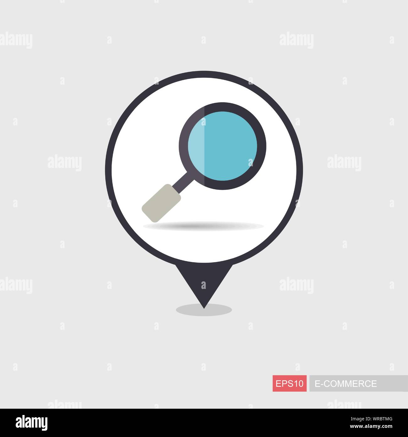 Suche Lupe pin Symbol Karte. Lupensymbol. Zoom Piktogramm. E-commerce ...