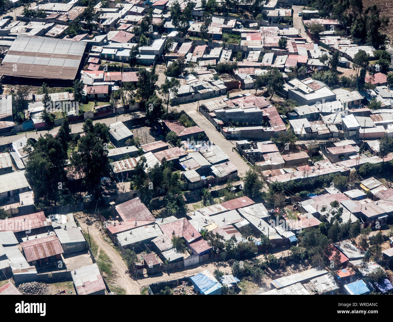 Luftaufnahme von Slum in Addis Abeba, der Hauptstadt von Äthiopien Stockfotografie - Alamy