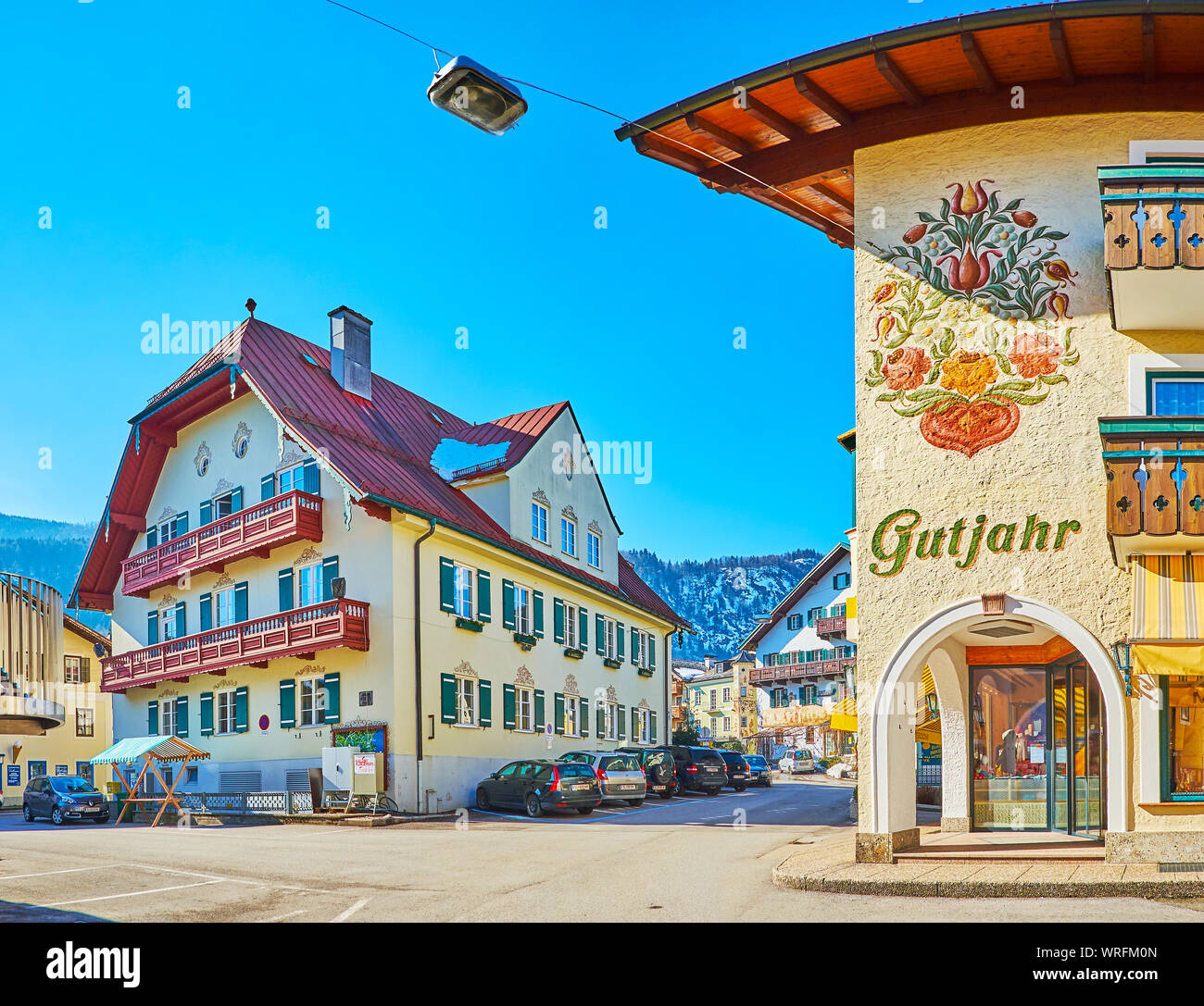 St. Gilgen, Österreich - Februar 23, 2019: Ein Spaziergang in der ...
