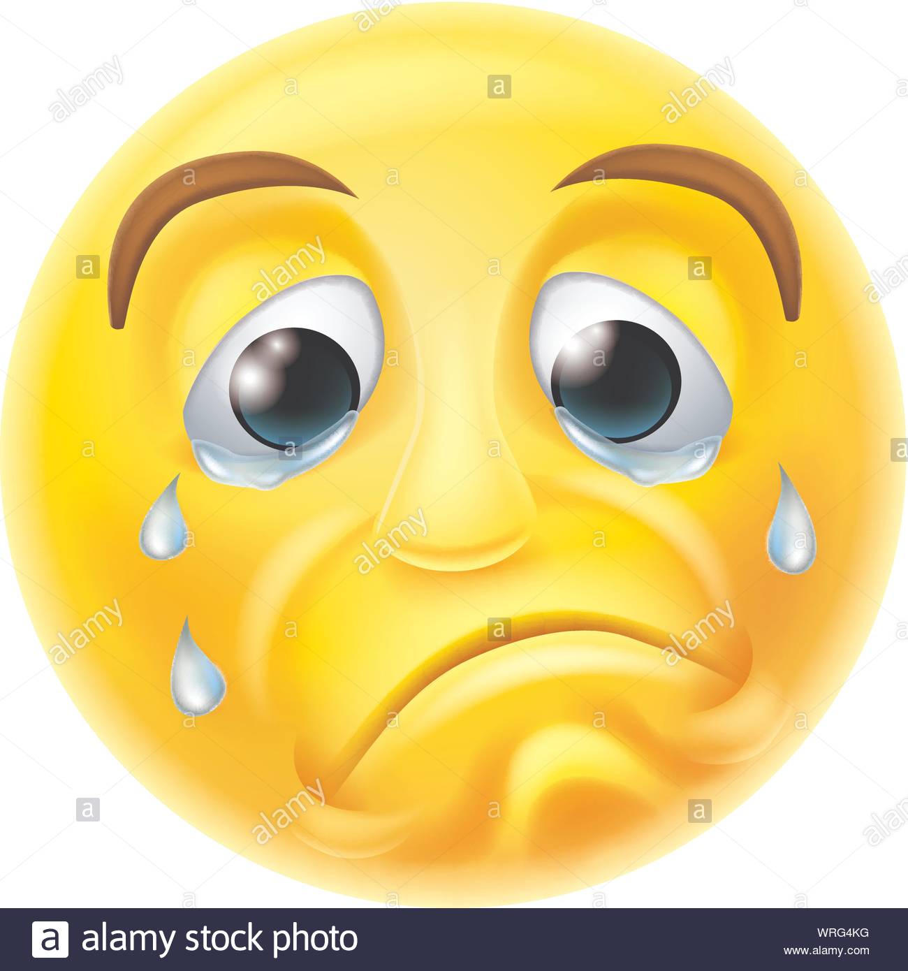 Cartoon Emoticon Crying Tears Isolated Stockfotos und -bilder Kaufen ...